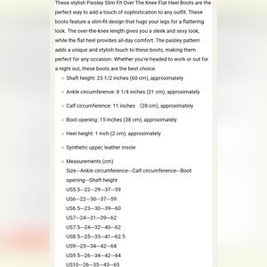 Kaitlyn Pan | Shoes | Kaitlyn Pan Paisley Slim Fit Over The Knee Flat ...